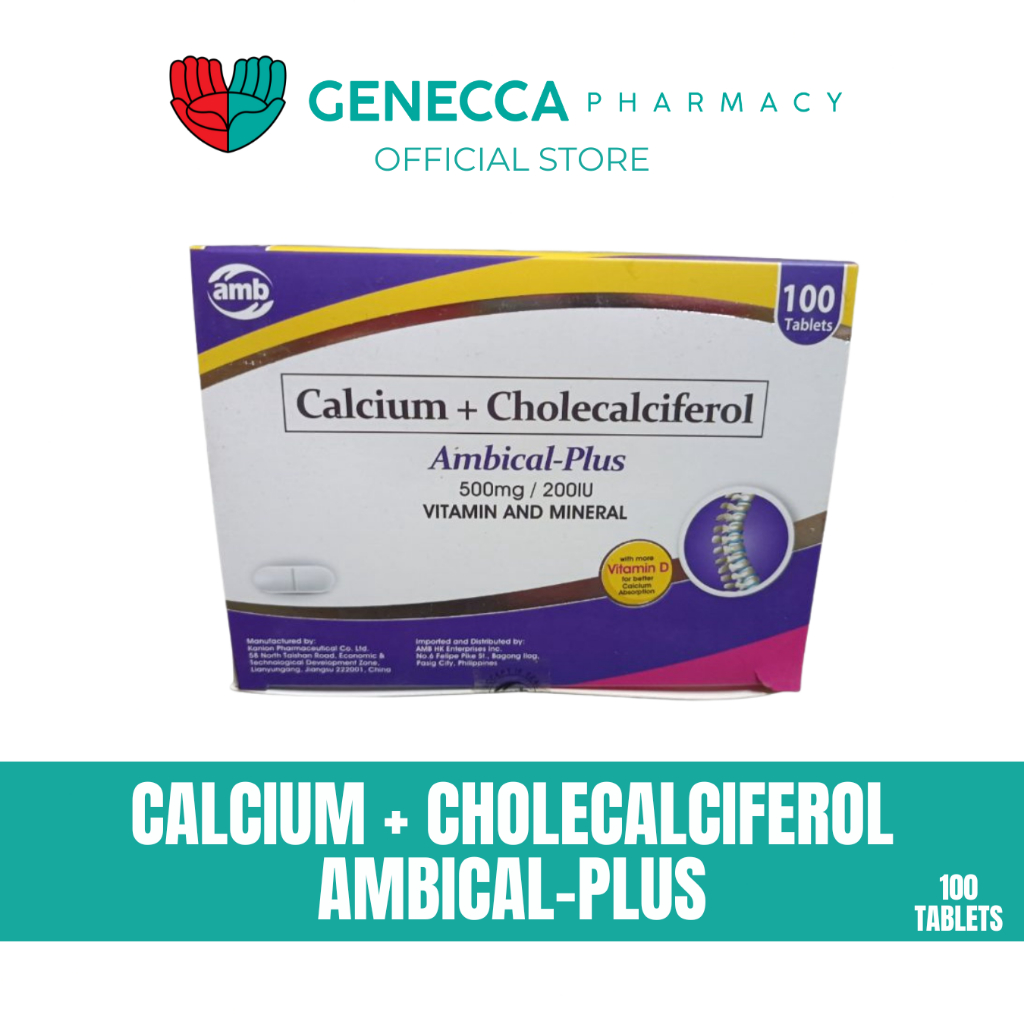 Calcium + Cholecalciferol (Vitamin D3) Ambical Plus Tablet 500mg ...