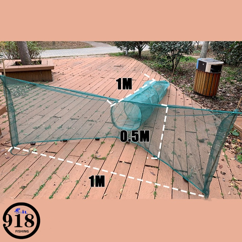 【COD】Fish Trap Portable Fish Shrimp Mesh Cage Fishing Trap Network ...