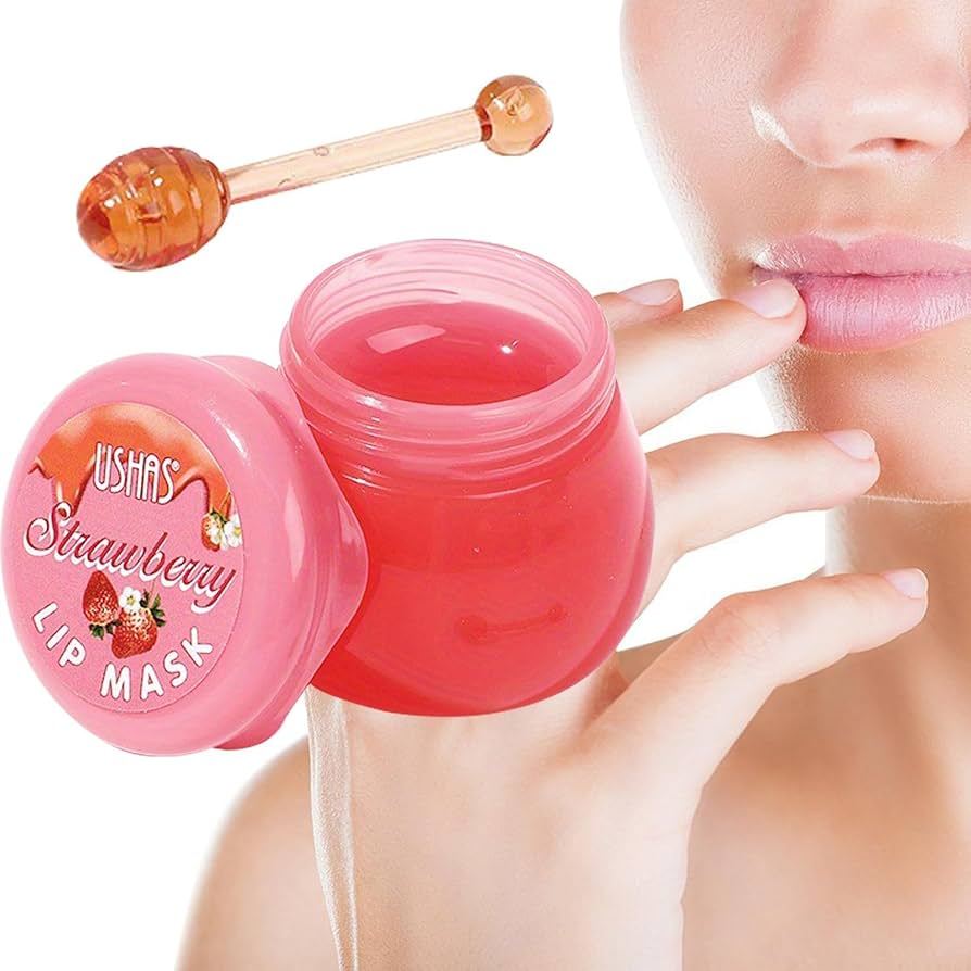 USHAS Fruit Flavor Transparent Lip Mask Lip Jelly Moisturizing Lip Balm ...