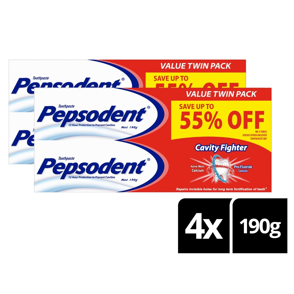 Pepsodent Cavity Fighter Twin Pack 190g Bundle of 2 | Shopee Philippines