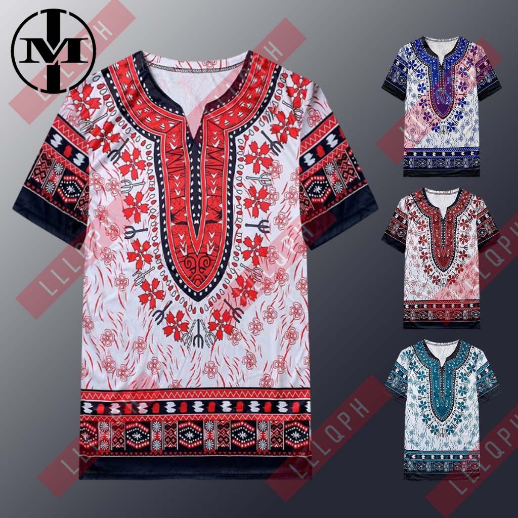 ICM T301 Halumna Black and White Dashiki Shirt (Random Colors) | Shopee ...
