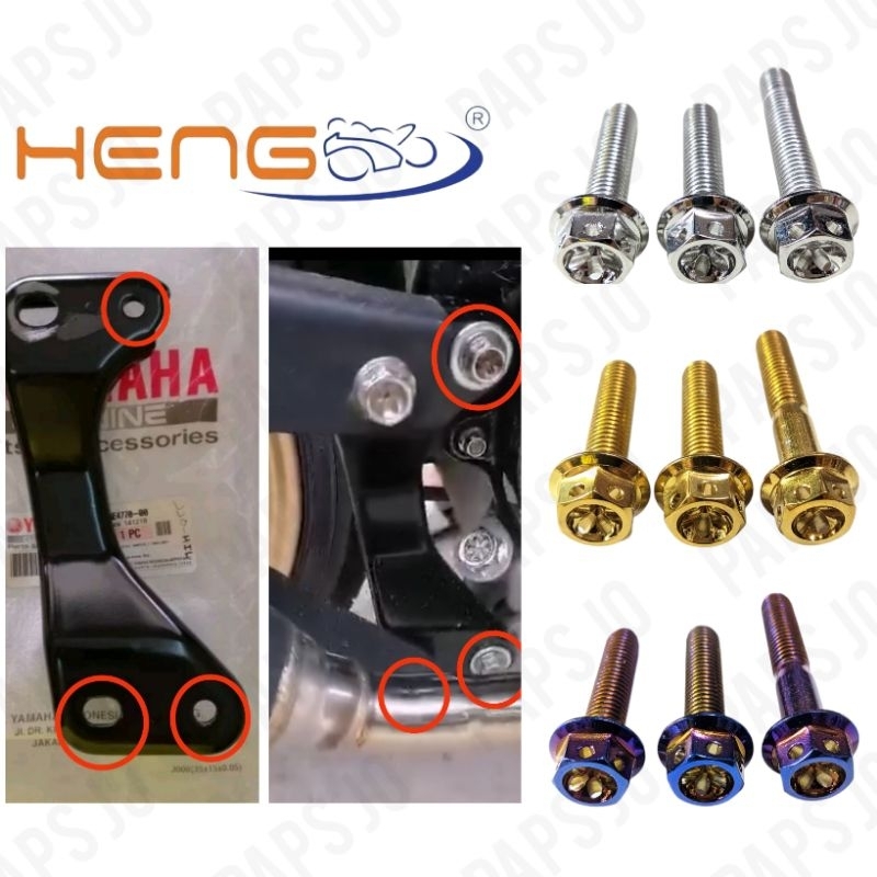 HENG PIPE BRACKET BOLT MIO SPORTY 3PCS | Shopee Philippines