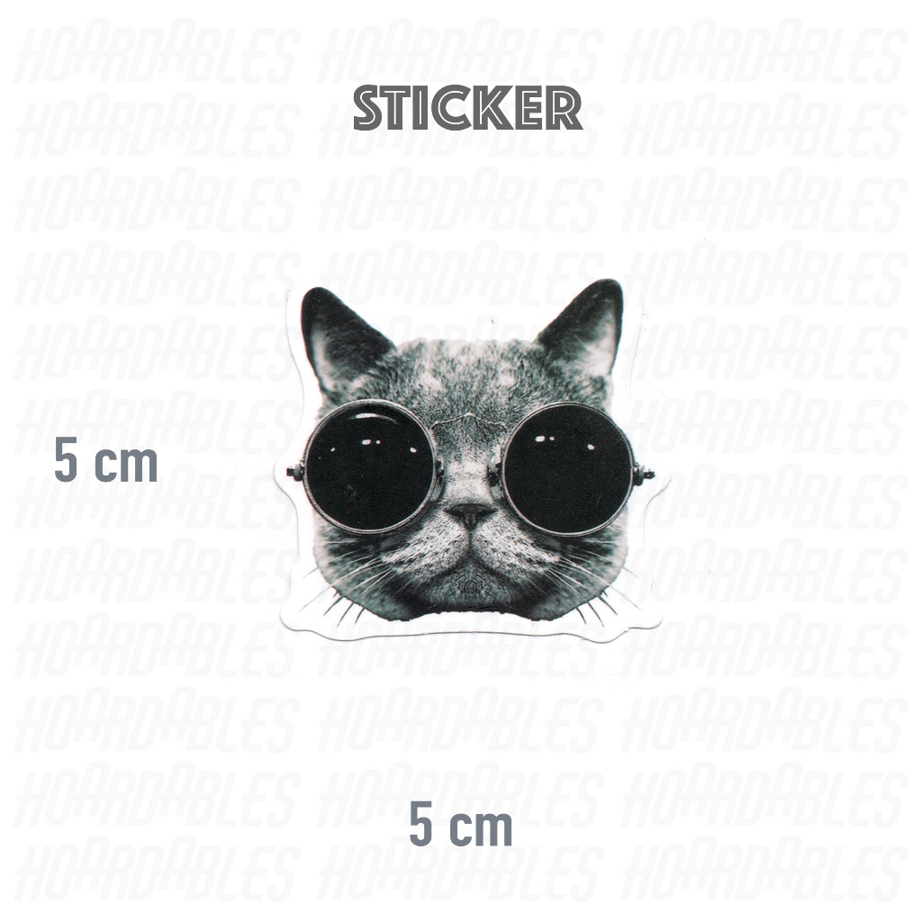 BW Cool Cat 5cm Glasses 1pc Art Grafitti Waterproof Matte Sticker Decal ...