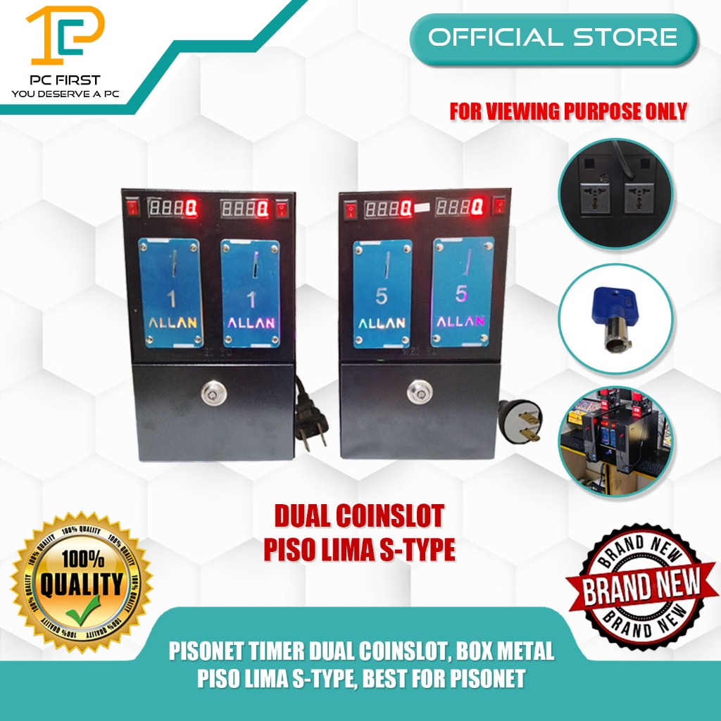 PC FIRST PISONET TIMER DUAL COINSLOT, BOX METAL PISO LIMA S-TYPE, BEST ...