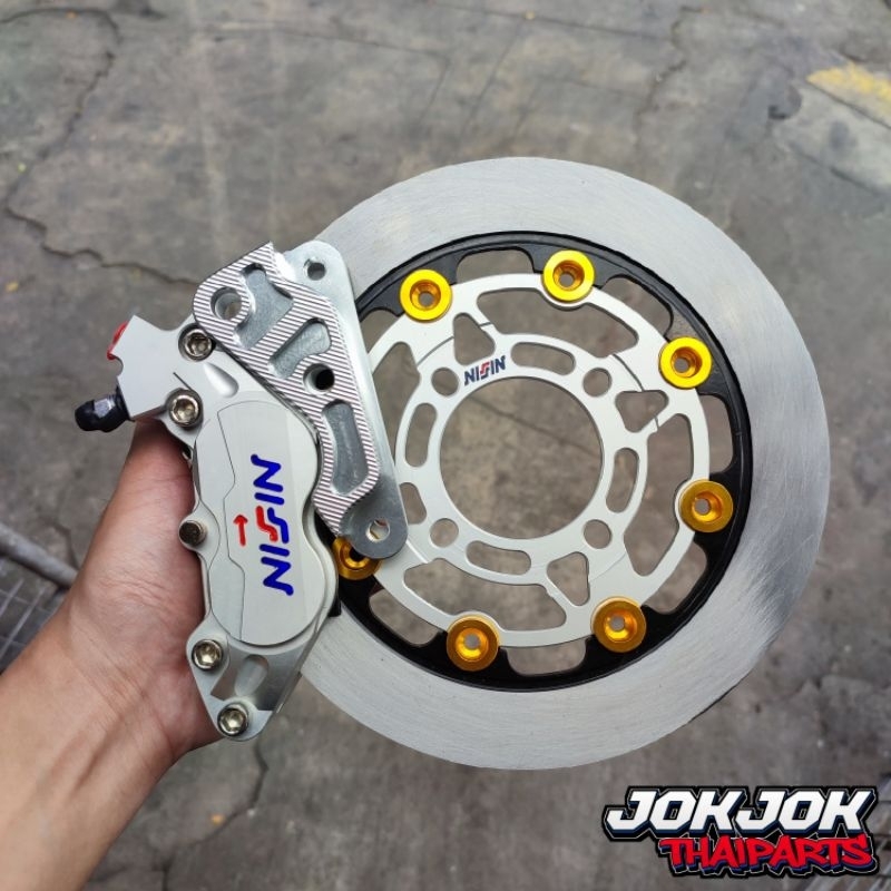 MIO Nissin 4pot Caliper Set w/ 220mm 4-Holes Float Disc (Sporty/Soulty/Fino/M3 *4holes Mags ...