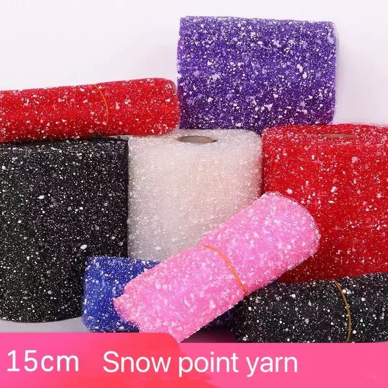 15m/Roll 15cm snow dot gauze flower shop packaging handmade ribbon rose ...