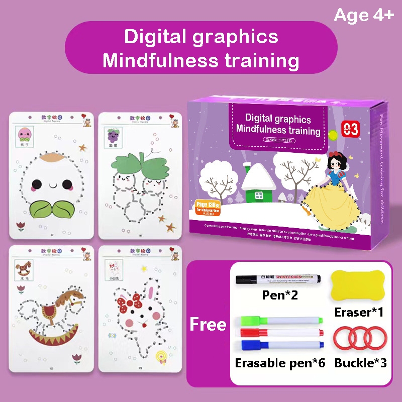 136 Page Tracing Book For Kids Training Coloring Book Erasable Writing ...