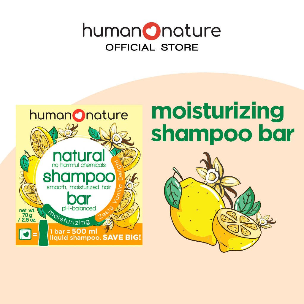 Human Nature Natural Moisturizing Shampoo Bar (No Harmful Chemicals ...