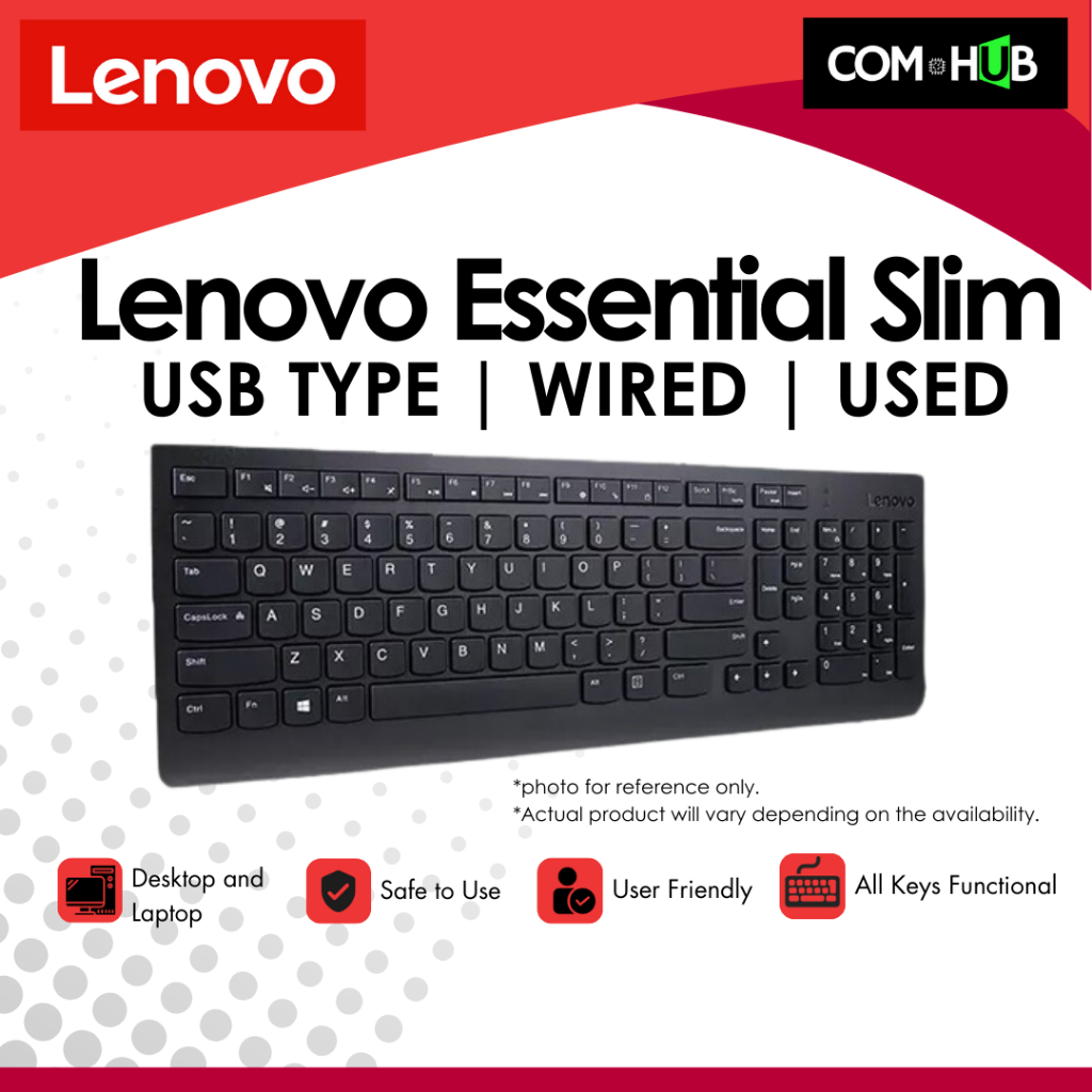 ComHub PC | Used Slim Lenovo Essential Keyboard for PC Pisonet Laptop ...