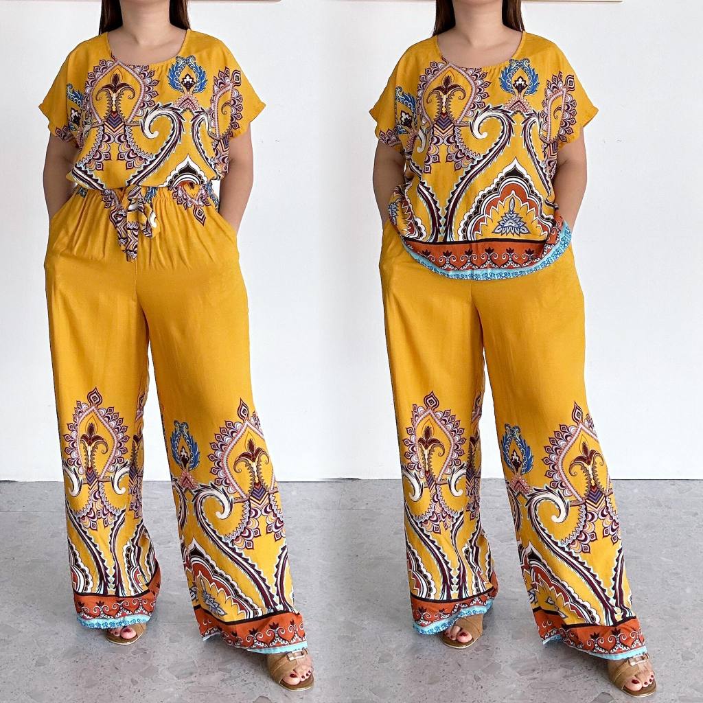 Challis Blouse Squarepants Terno w/ 2 Side Pockets Senepa Print ...