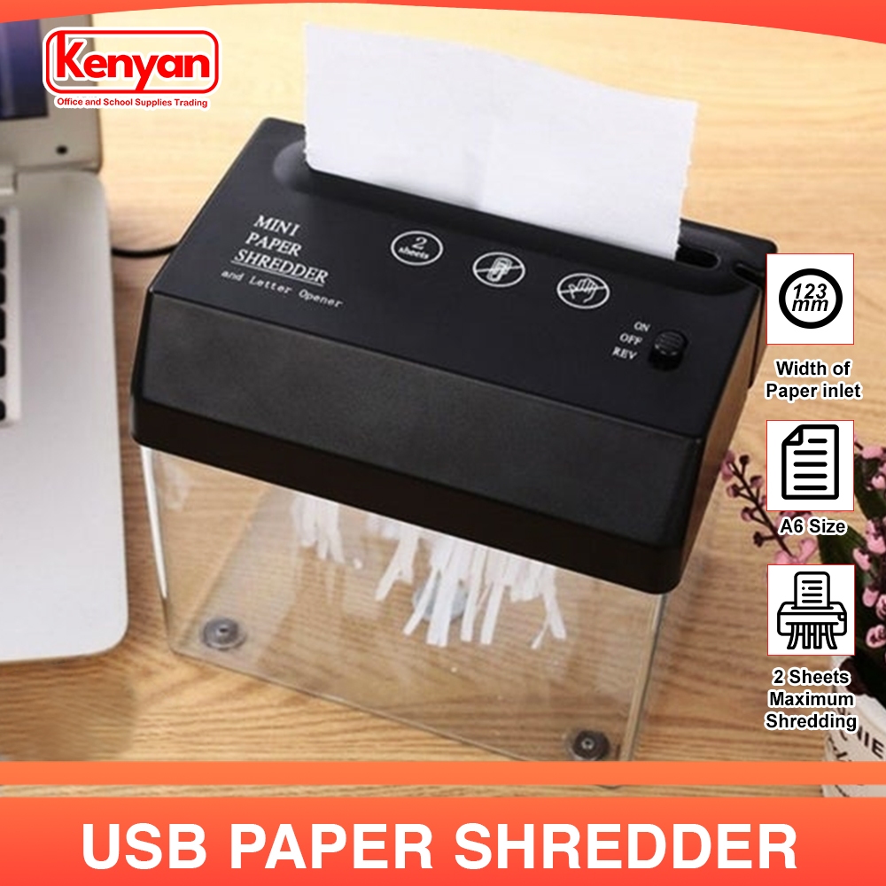 Mini Paper Shredder A6 Size USB Portable Shredder Plastic with USB ...