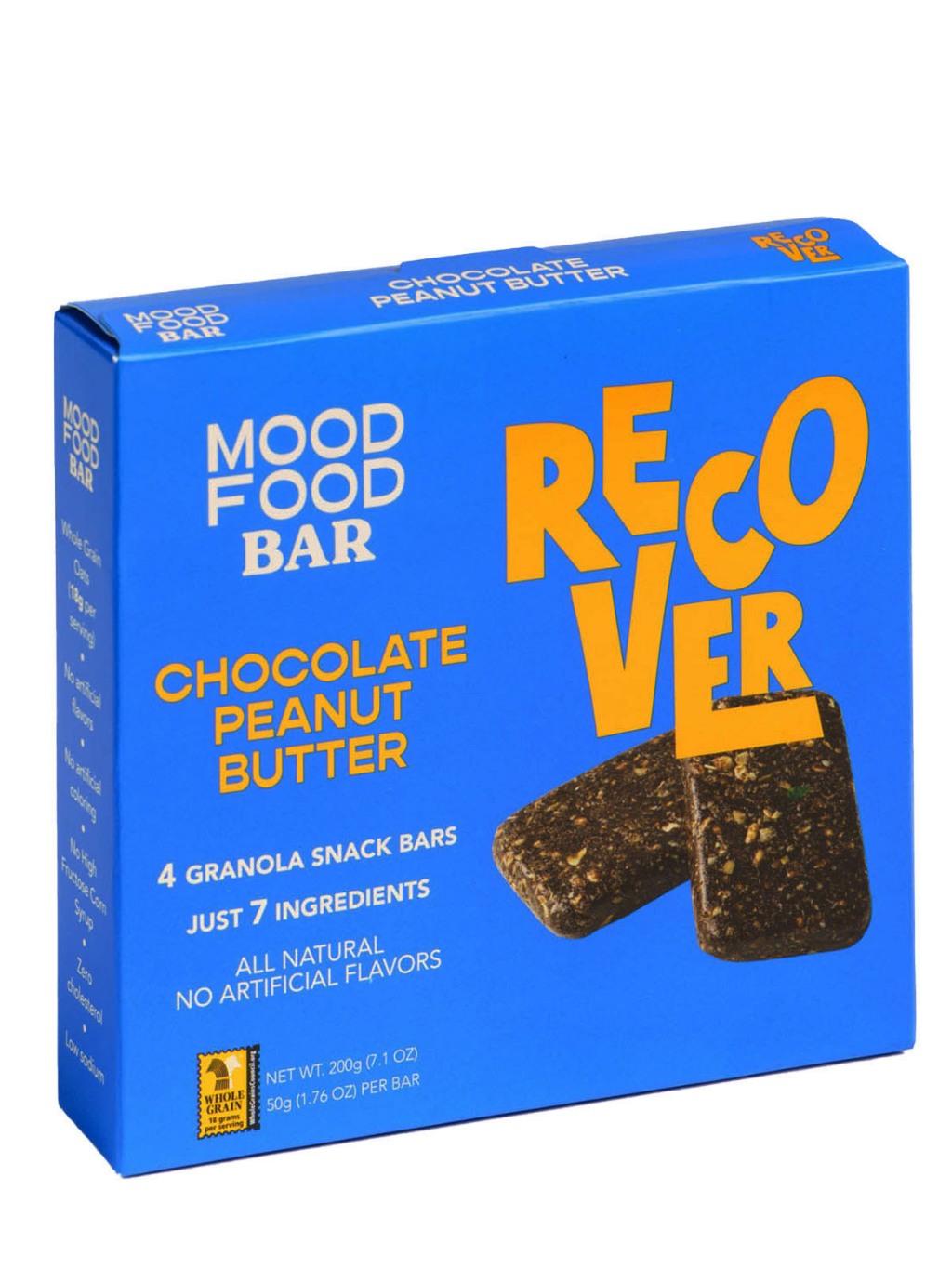 MOOD FOOD BAR RECOVER Chocolate Peanut Butter (4 granola snack bars ...