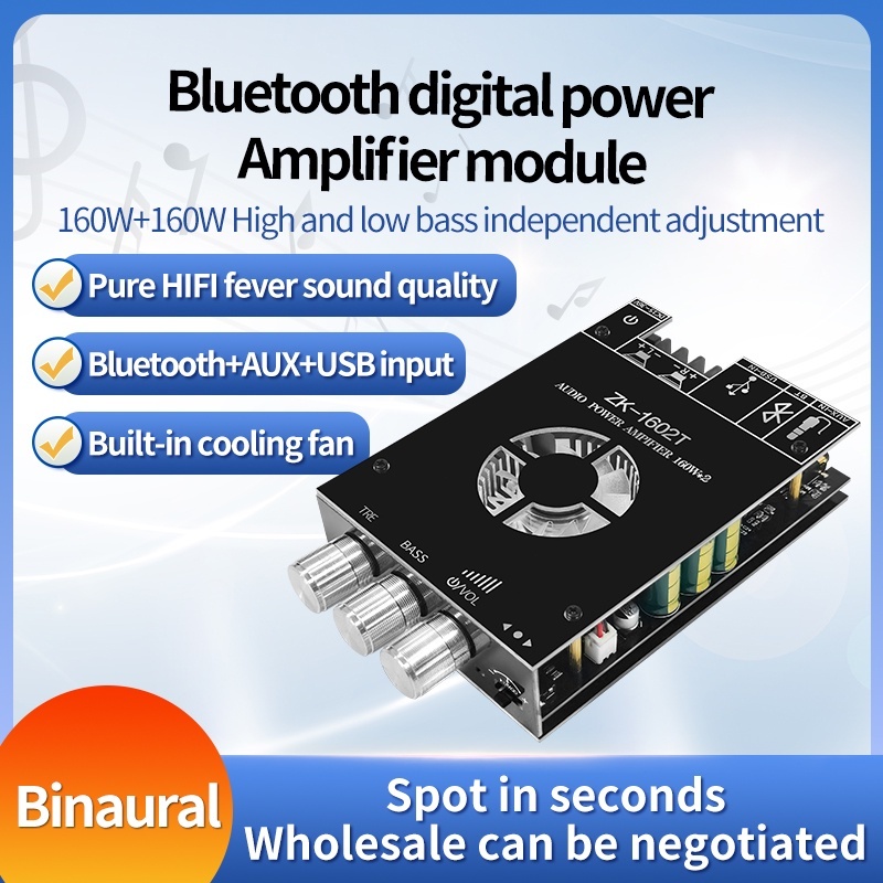 ZK-1602T DC15-36V Bluetooth Audio Amplifier Module TDA7498E 160WX2 High ...
