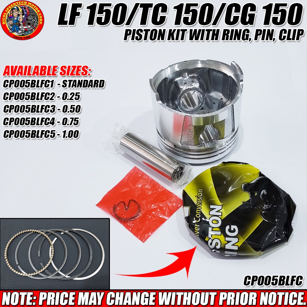 LF 150/TC 150/CG 150 PISTON KIT WITH RING, PIN, CLIP (CP005BLFC ...