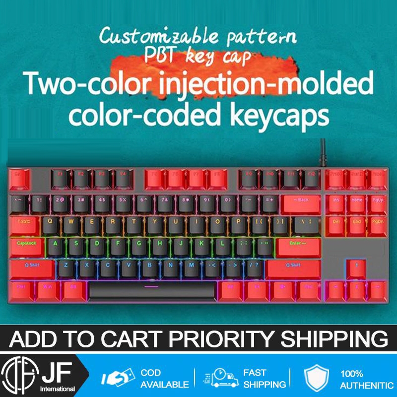 87-Key Mechanical Keyboard with Colorful Light Effects Ergonomic Design ...
