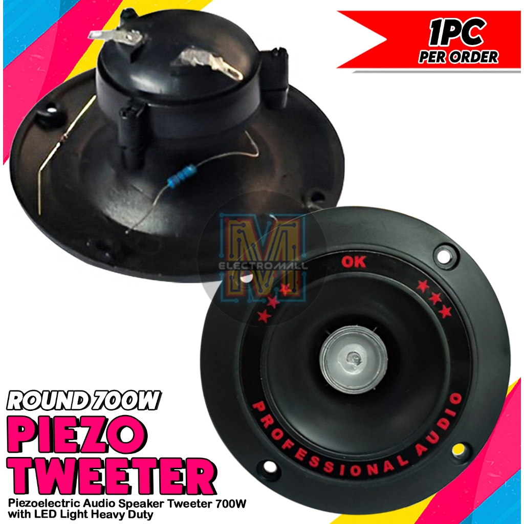 Piezo Tweeter Round With LED 700W Piezoelectric Audio Speaker Tweeter ...