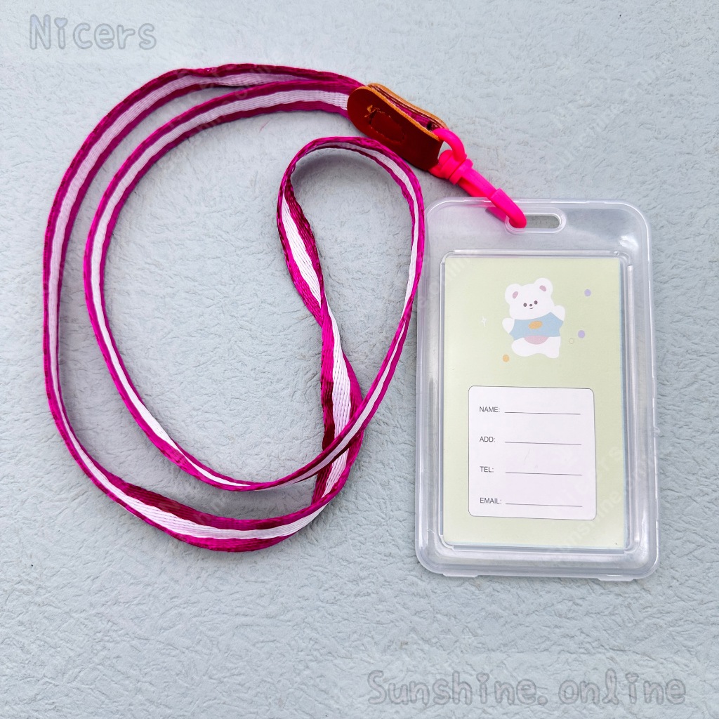 13mm Two Color ID Sling Holder Lanyards with Plastic ID Card Holder ...