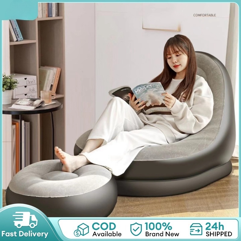 Home lazy inflatable sofa S-type home outdoor leisure chair travel ...