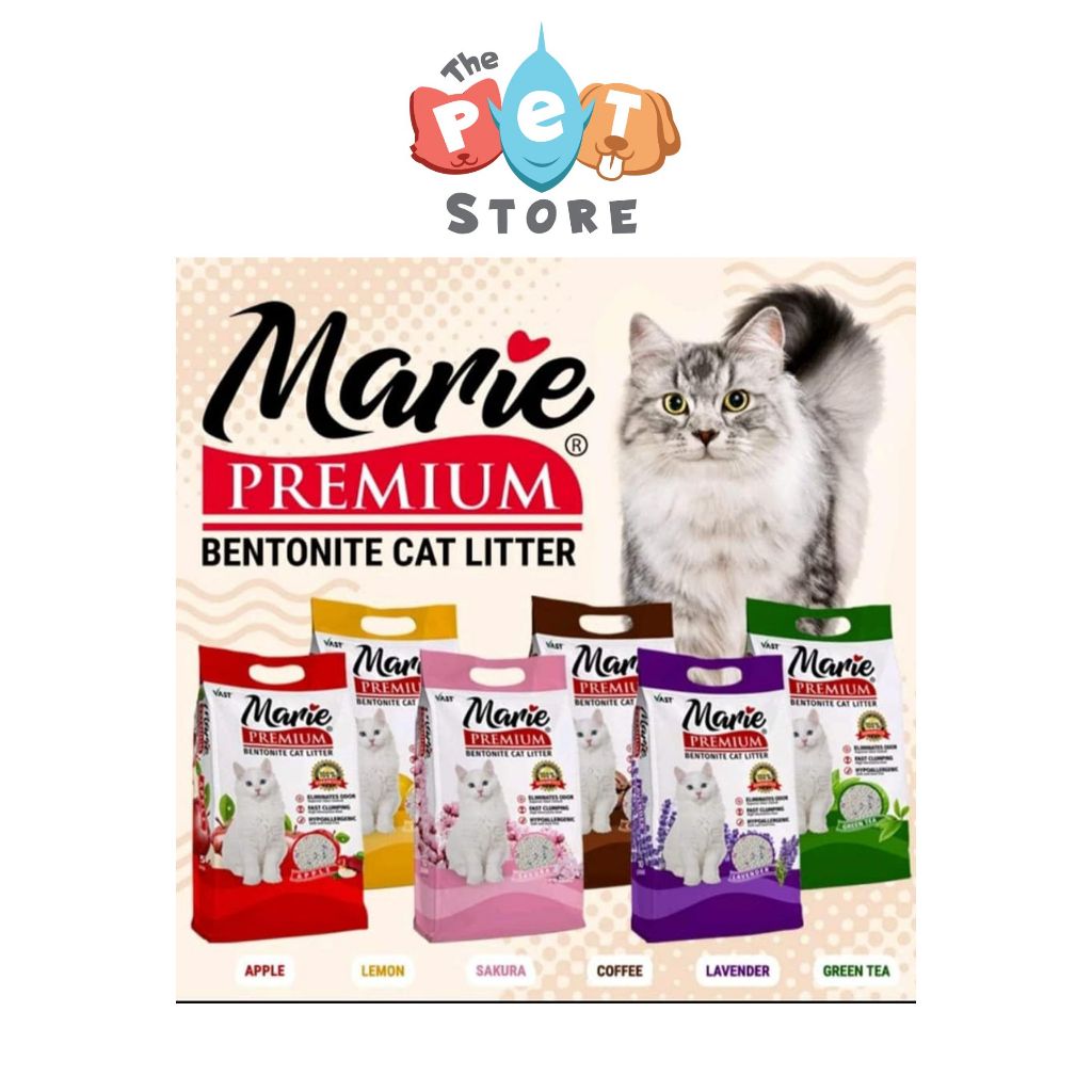 Marie Premium Bentonite 10L Cat Litter Eliminates Odor, Fast Clumping ...