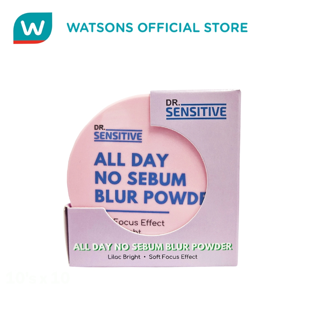 DR SENSITIVE All Day No Sebum Blur Powder Lilac Bright 25g | Shopee ...