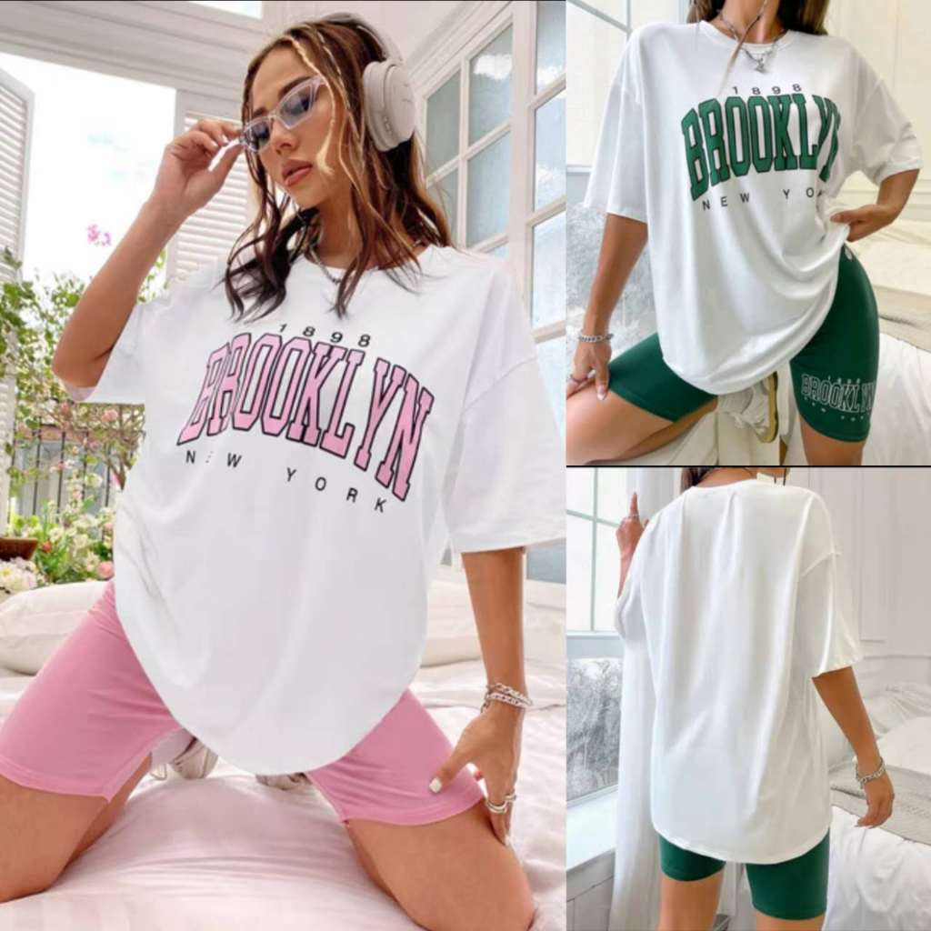 Aesthetic Outfit Oversize Tshirt & Cycling Terno Design For Girls Basic ...