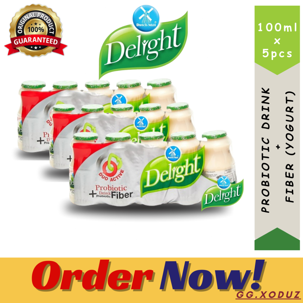 Dutch Mill Delight 5pcs x 100mL Probiotic Drink | Shopee Philippines