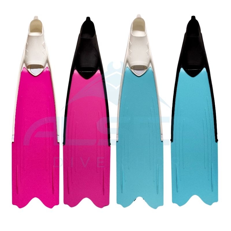 ALSEA Freediving Spearfishing Plastic Long Fins (White/Pink, Black/Pink ...