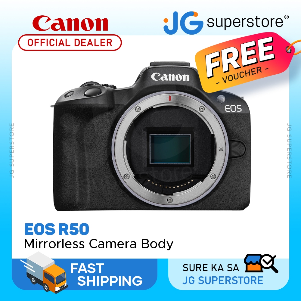 Canon EOS R50 Mirrorless Digital Camera with RF-S Mount 18-45mm Lens ...