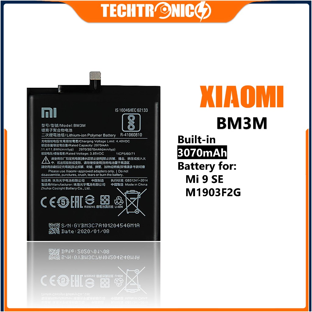 Battery BM3M Xiaomi Mi 9 SE M1903F2G 3070mAh | Shopee Philippines