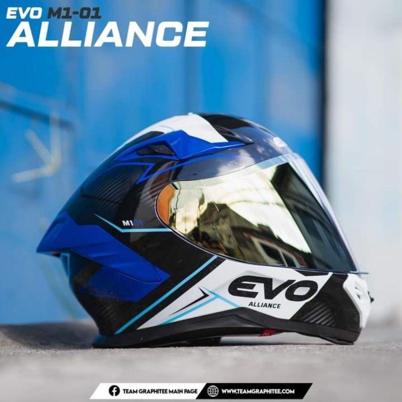 Evo Full face M1-01 alliance with dual visor | Shopee Philippines