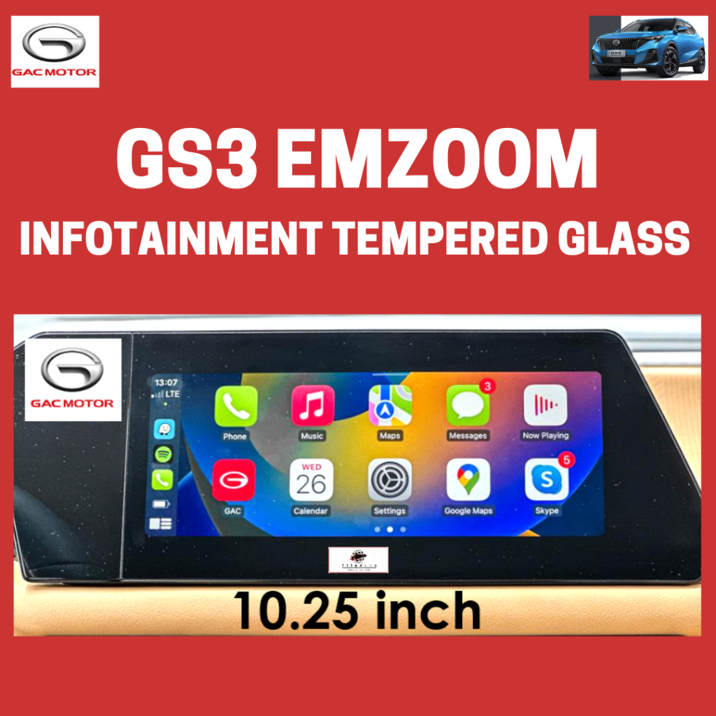 GAC GS3 EMZOOM 2023-2025 Infotainment Tempered Glass Screen Protector ...