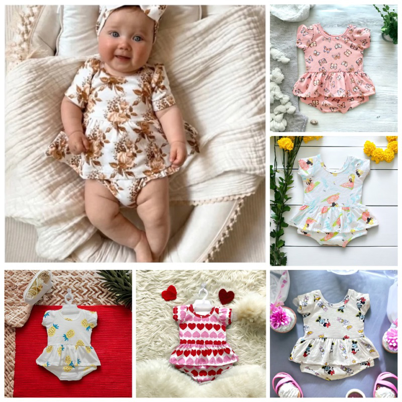 Newborn/Infant Baby Girl mini dress w/ bloomer set baby girl terno 0 ...