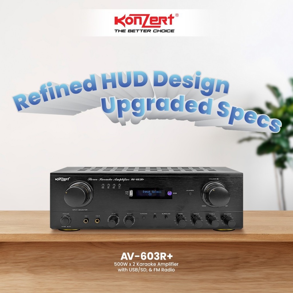 Konzert by Winland 500W x 2 Karaoke Amplifier with USB/SD, FM Radio ...