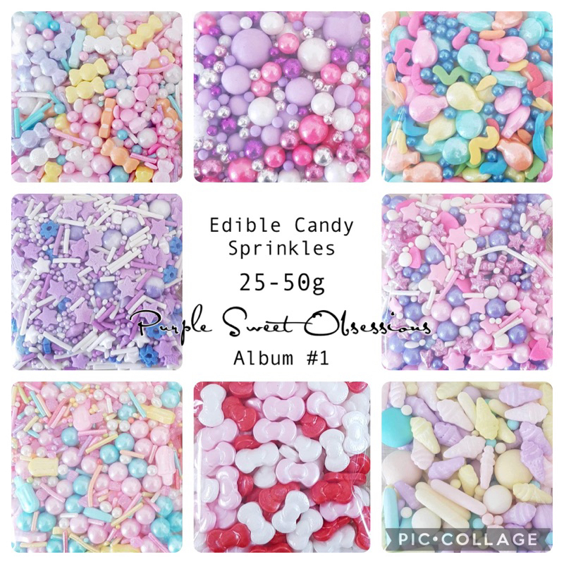 Assorted Edible Candy Sprinkles / Dragees / Flower Sprinkles / Pastel ...