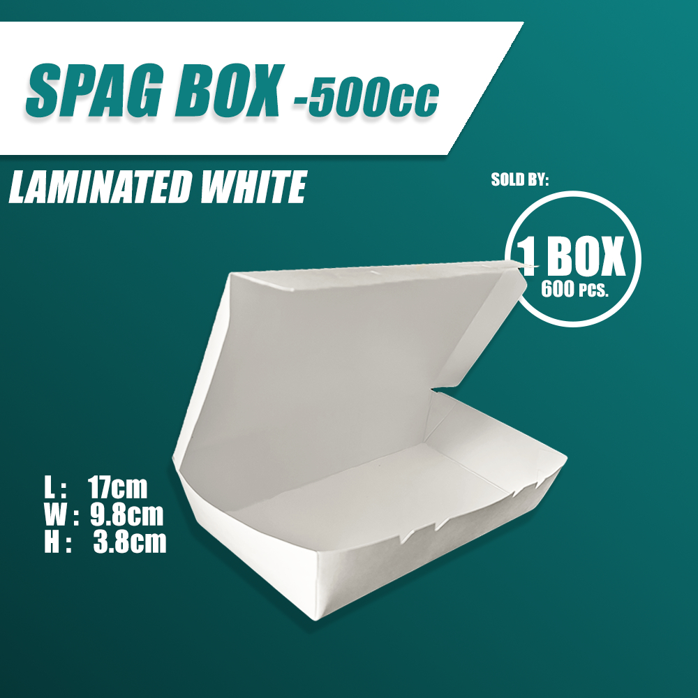 1 BOX 600PCS SPAG BOX 500CC LAMINATED WHITE | Shopee Philippines