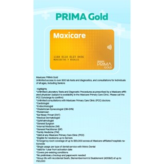Maxicare PRIMA Gold Outpatient Prepaid Health Card HMO | Shopee Philippines