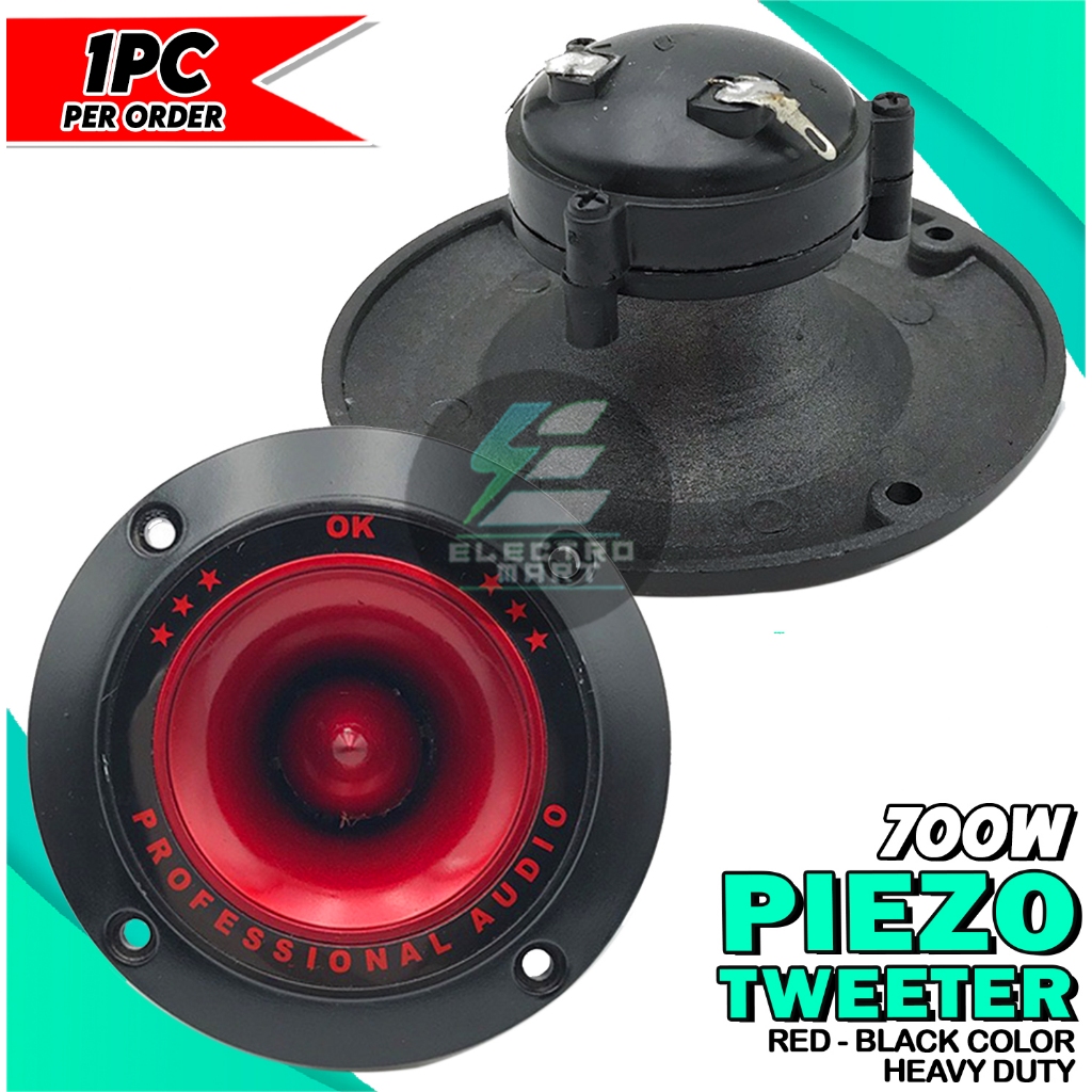 700W Piezo Tweeter Round BLACK-RED Heavy Duty | Shopee Philippines