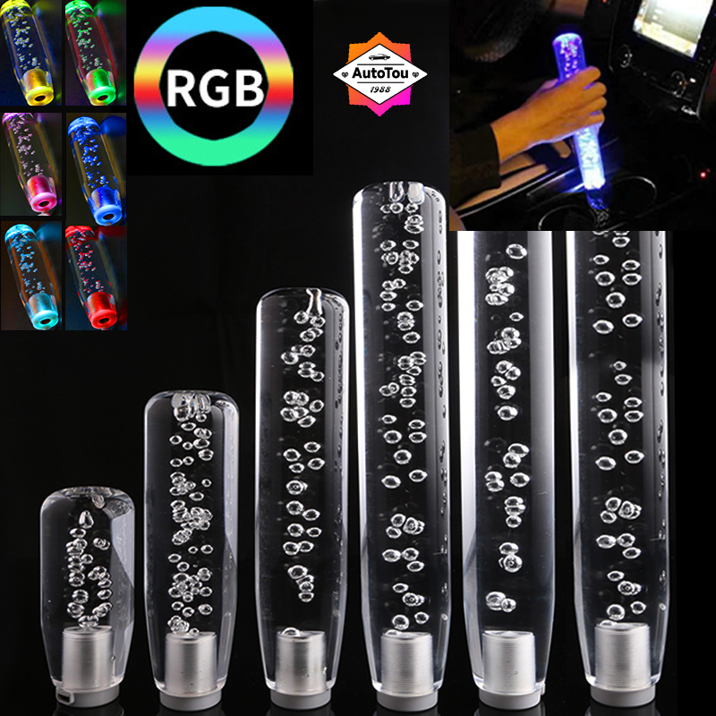 10/15/20cm Car Gear Shift Knob LED Colorful Gradient Crystal Bubble ...
