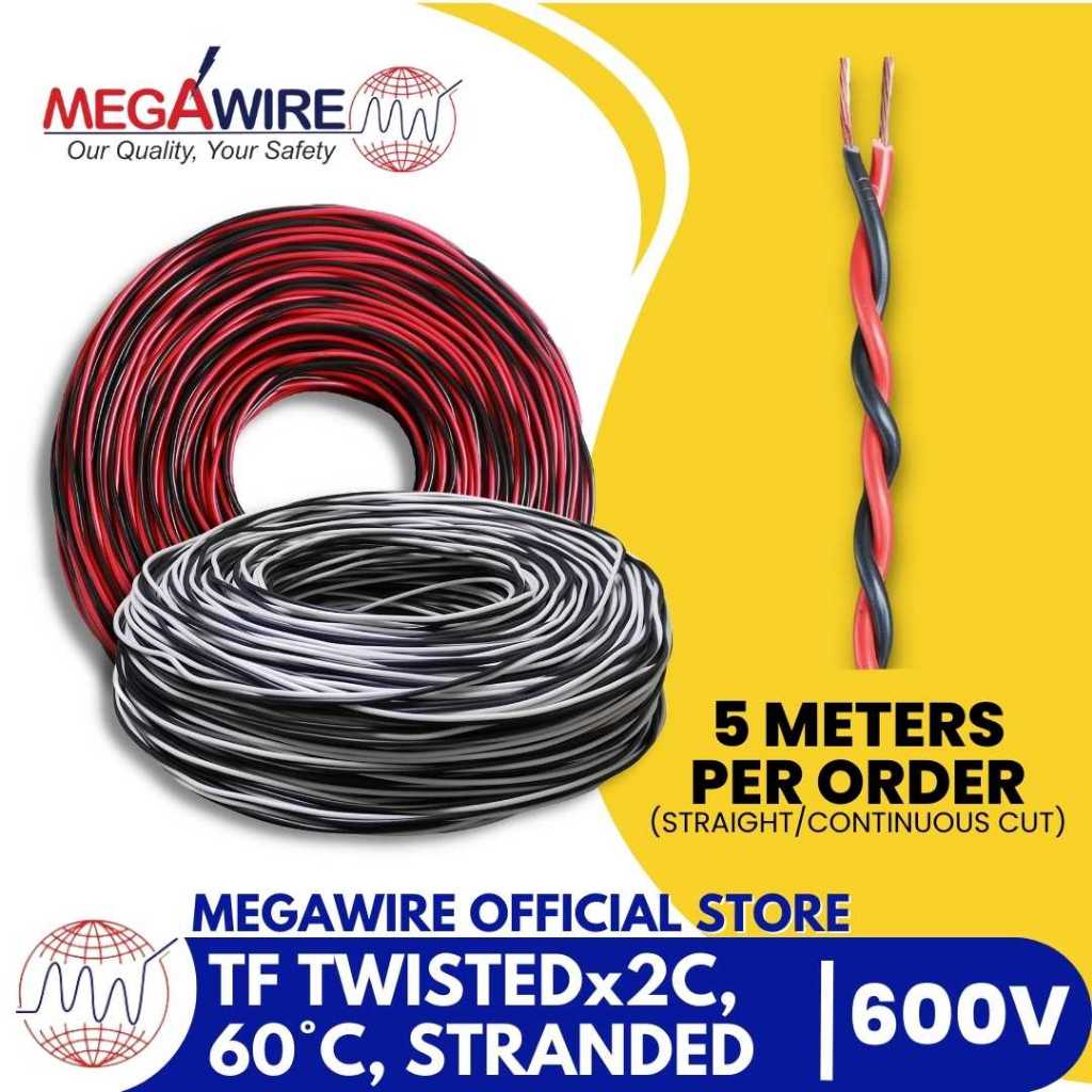 TF TWISTED PER (5M), 60°C, 600V, STRANDED (5 METERS PER ORDER ...
