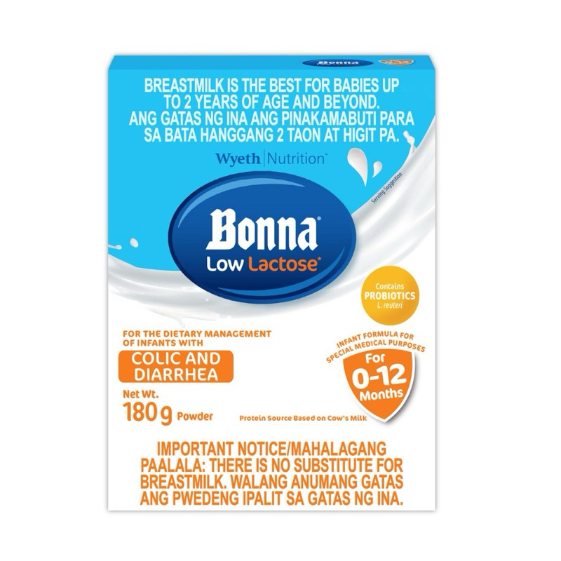 BONNA LOW LACTOSE Infant Formula for 0 to 12 months 180g | Shopee ...