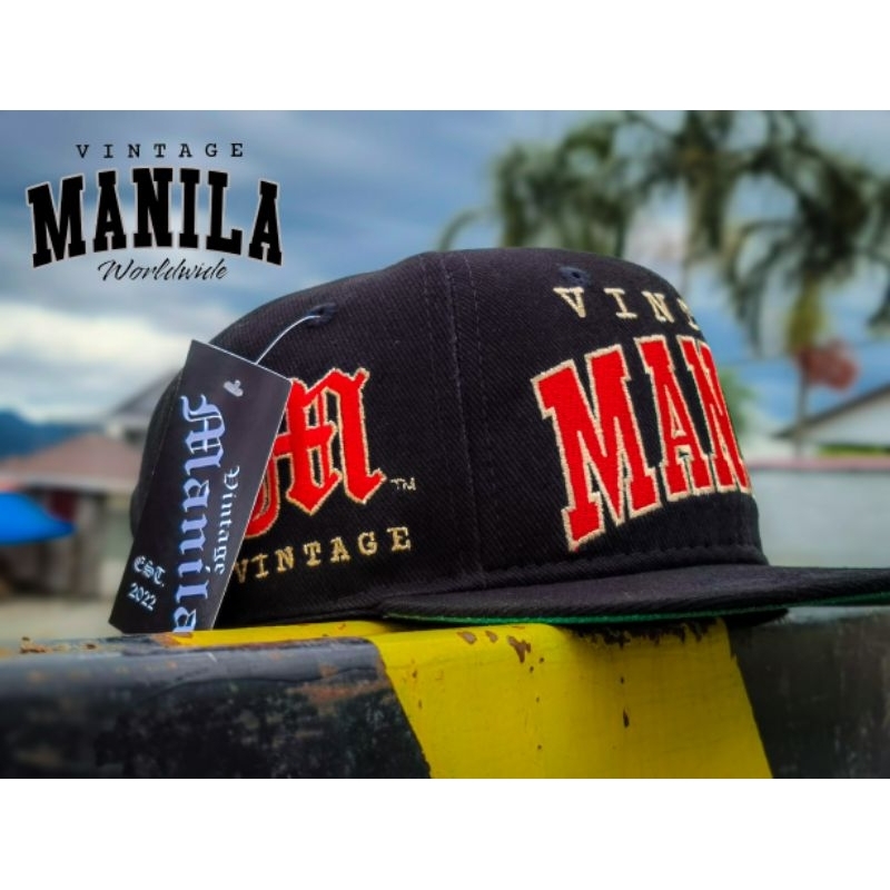 vintage manila clothing arch snapback cap gold outline | Shopee Philippines