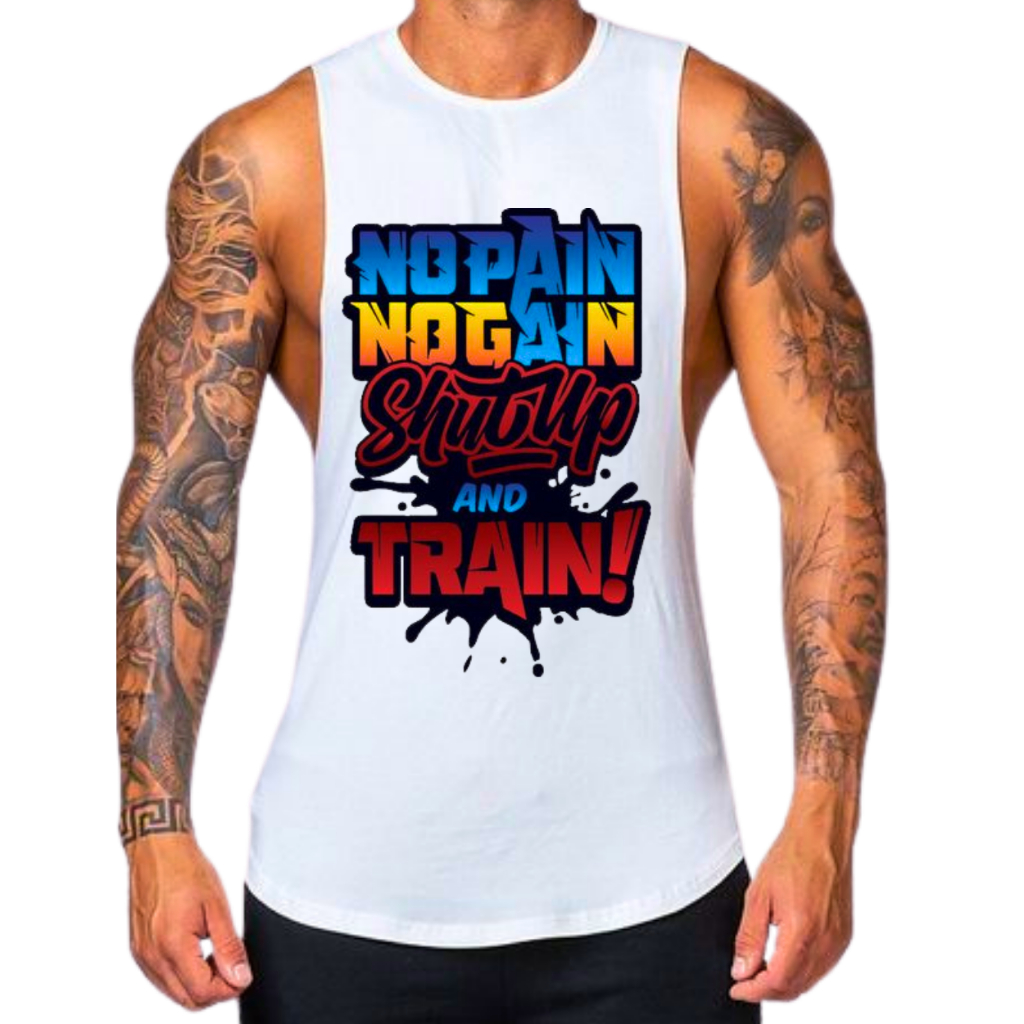 1PC SUMMER WHITE MUSCLE SANDO SHIRT GYM SHIRT & SPORT SHIRT W/ LOGO FOR ...