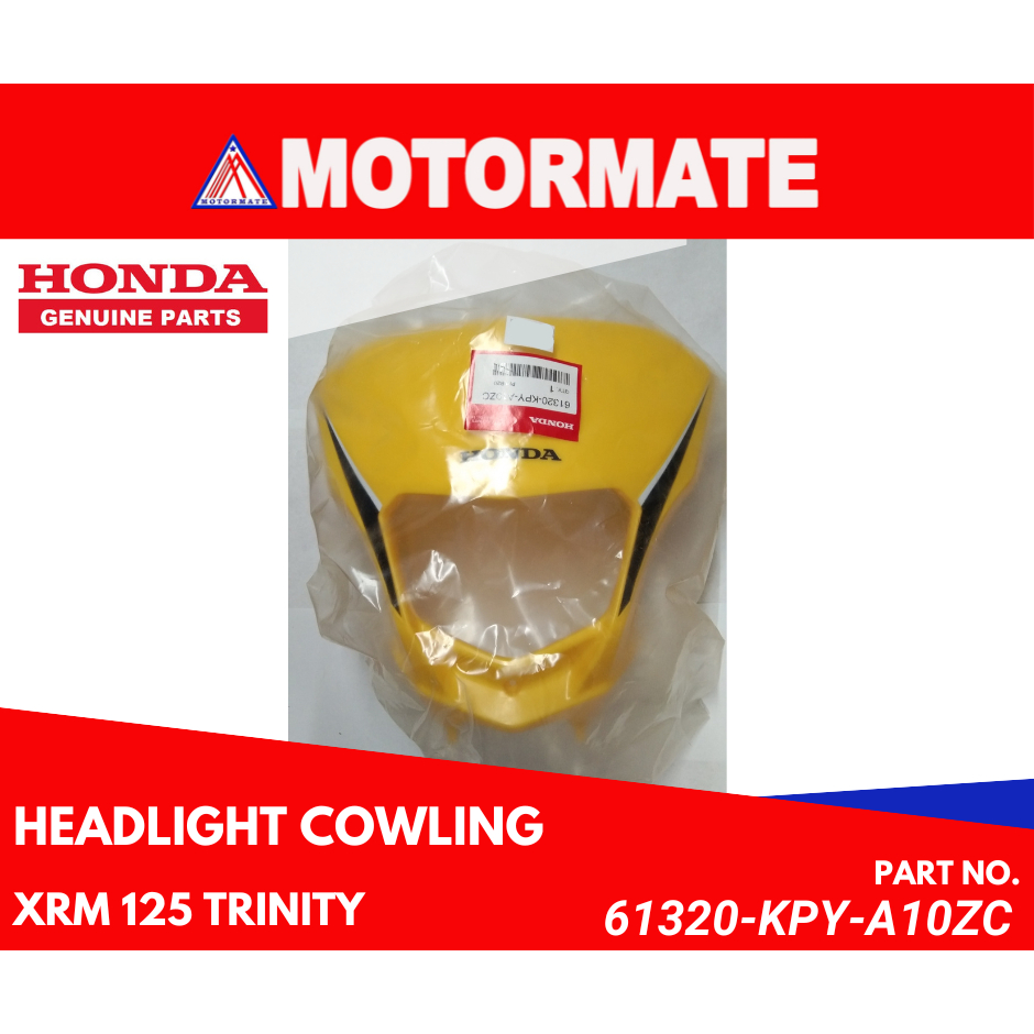 Headlight Cowling Yellow XRM 125 Trinity Honda Original 61320-KPY-A10ZC ...