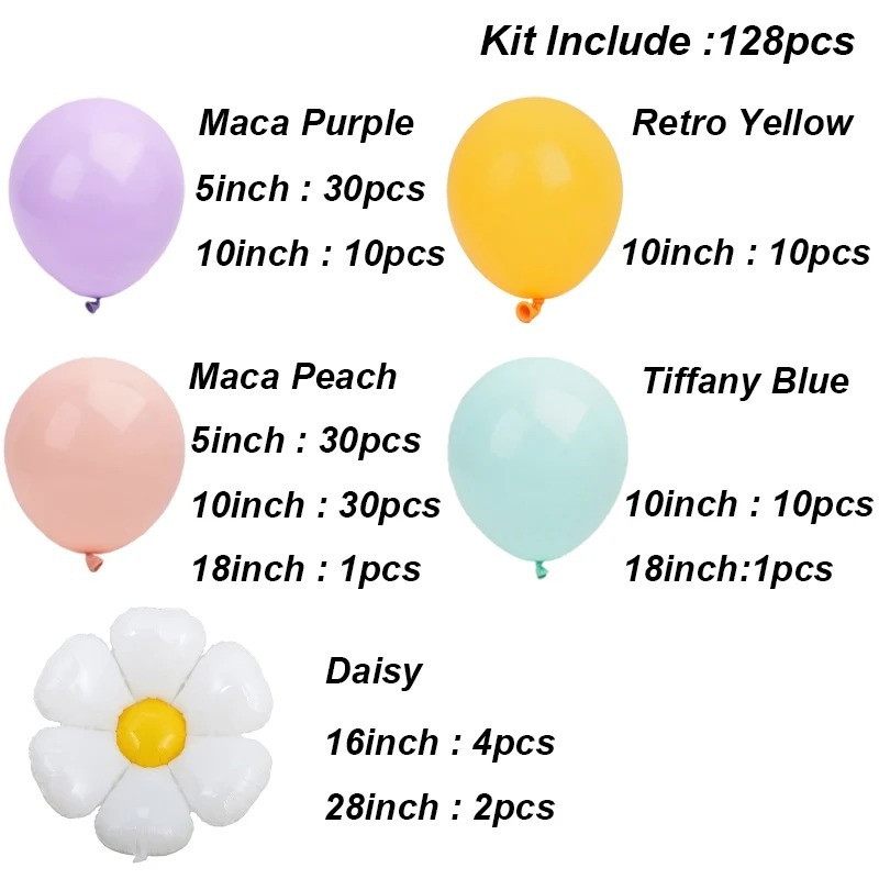 Pastel Balloons Arch Kit Daisy Flower Balloon Garland Kid Birthday ...