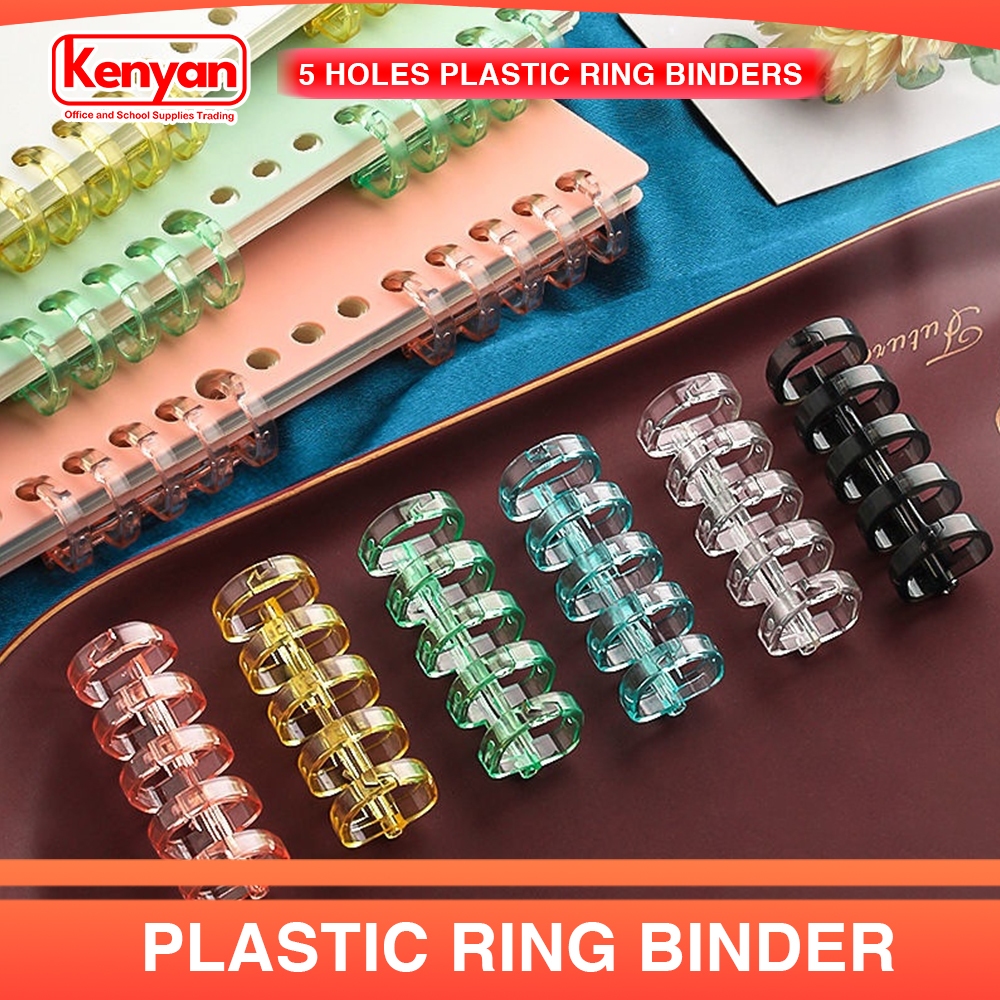 5pcs Plastic Ring Binder 5 Holes Ring Binding Spines Combs 60 Sheets ...
