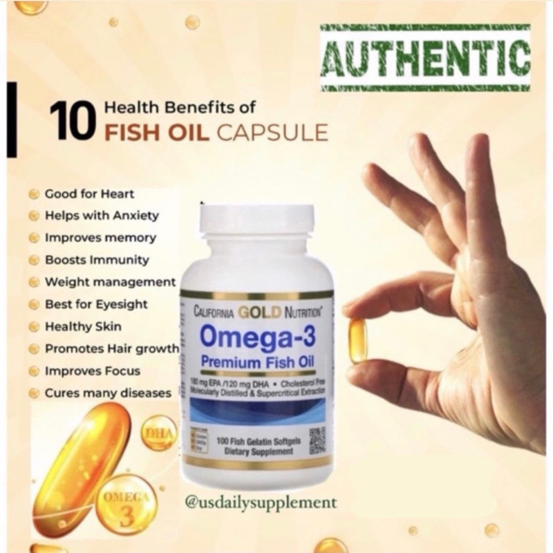 [ONHAND] California Gold Nutrition Omega 3 Premium Fish Oil 100 Capsules | Shopee Philippines