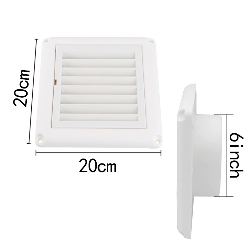 4inch 6inch Square Ceiling Air Ventilation PVC Fixed Exhaust Louver ...