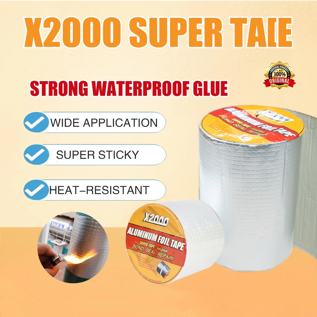 X2000 Super Tape Aluminum Foil Butyl Waterproof Fireproof Tape For roof ...