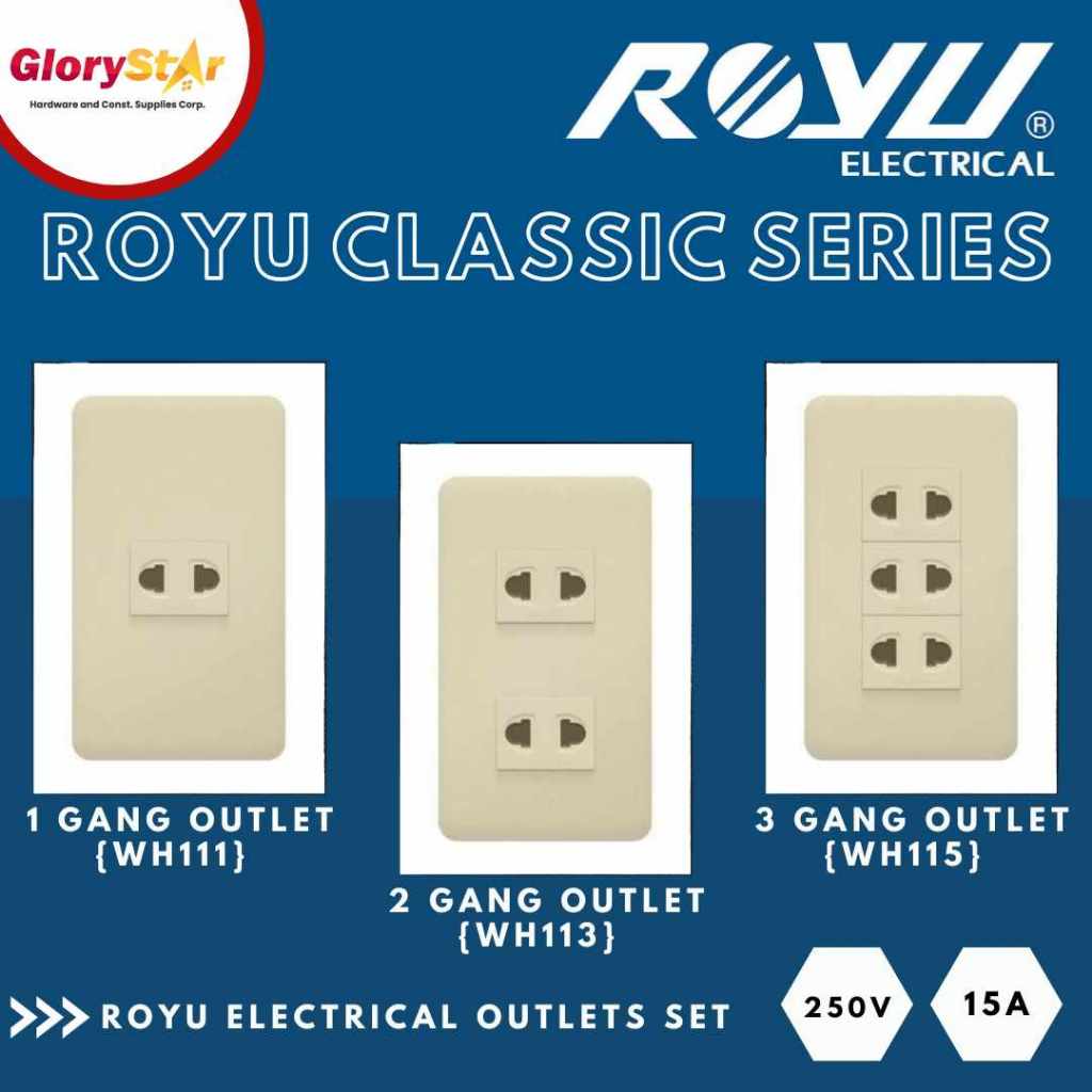 ROYU ELECTRICAL OUTLET SET 1 Gang | 2 Gang | 3 Gang | 1 Gang Aircon ...