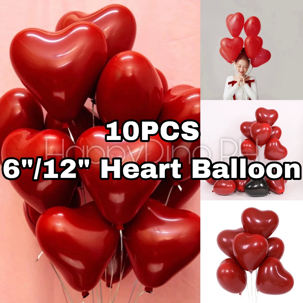 10pcs Heart Love Romantic Latex Balloon Inflatable Air Balloon Wedding ...